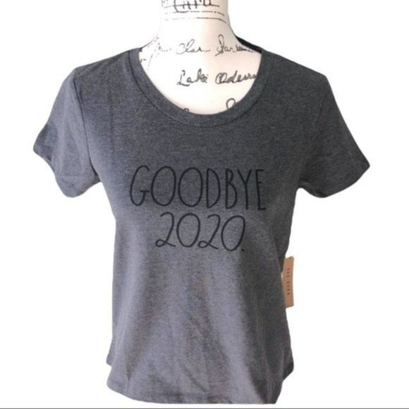 Rae Dunn | Tops | Rae Dunn Goodbye 220gray Tshirtsmall | Poshmark
